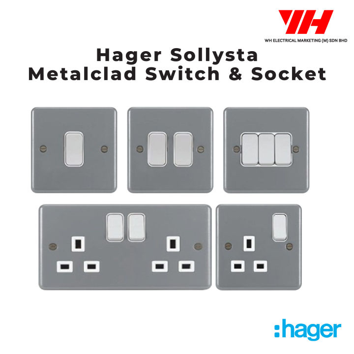 Hager Sollysta Switch Socket Metalclad Switch Socket Lazada
