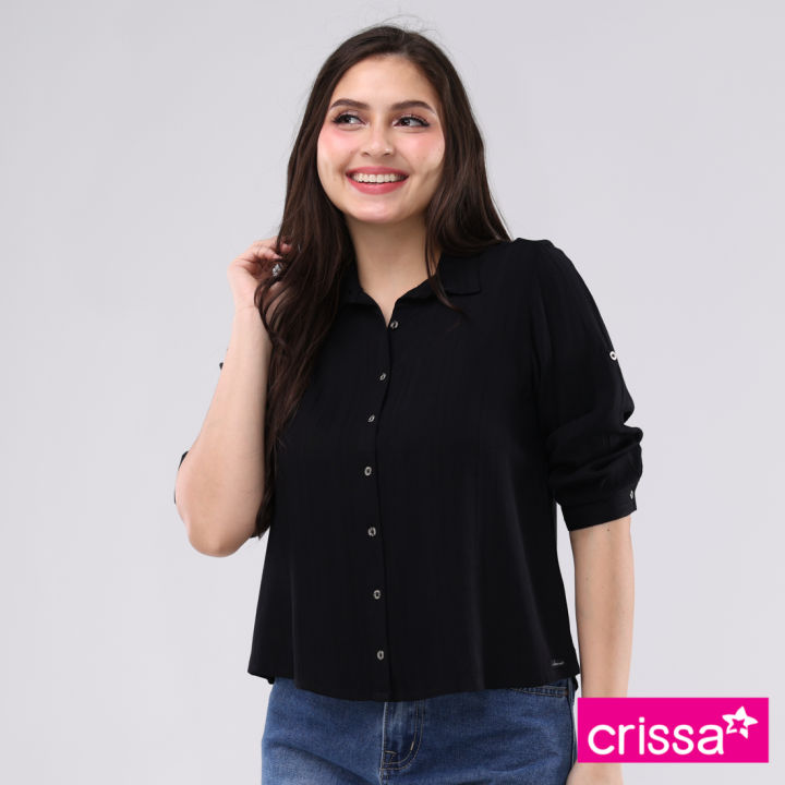 Crissa 3/4 Sleeves Blouse CSFT29-0191 [Blouse for women] | Lazada PH