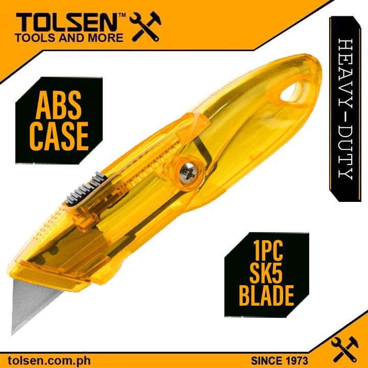 Tolsen Utility Knife Box Cutter (61x19mm) ABS Transparent Case 30086 ...
