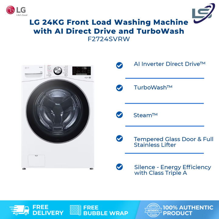 LG 24KG Front Load Washing Machine with AI Direct Drive and TurboWash ...