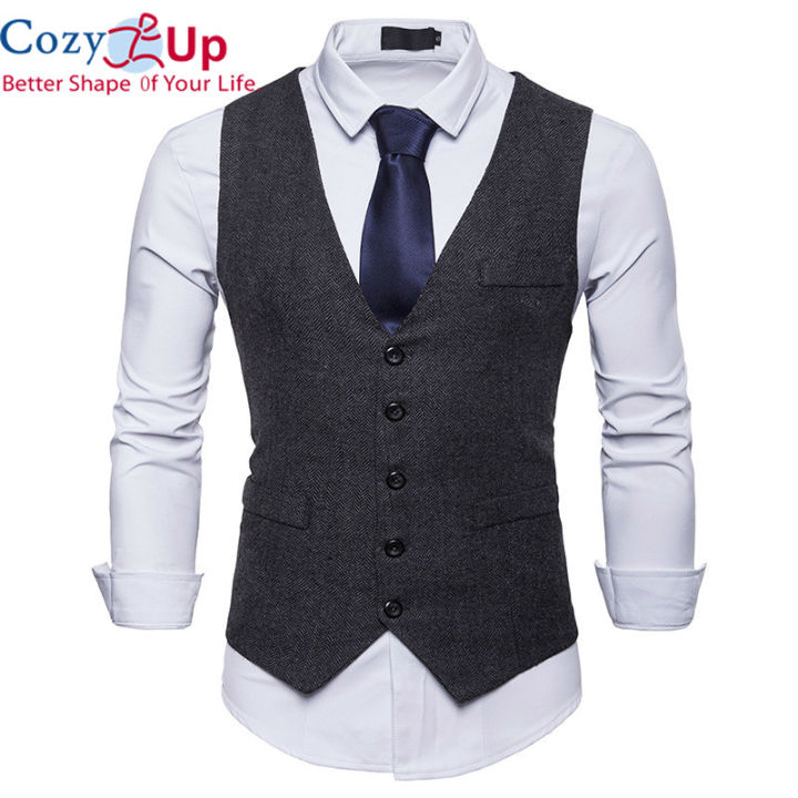 Cozy Up Fashion Suit Vest Men Formal Dress Vest Colete Masculino ...