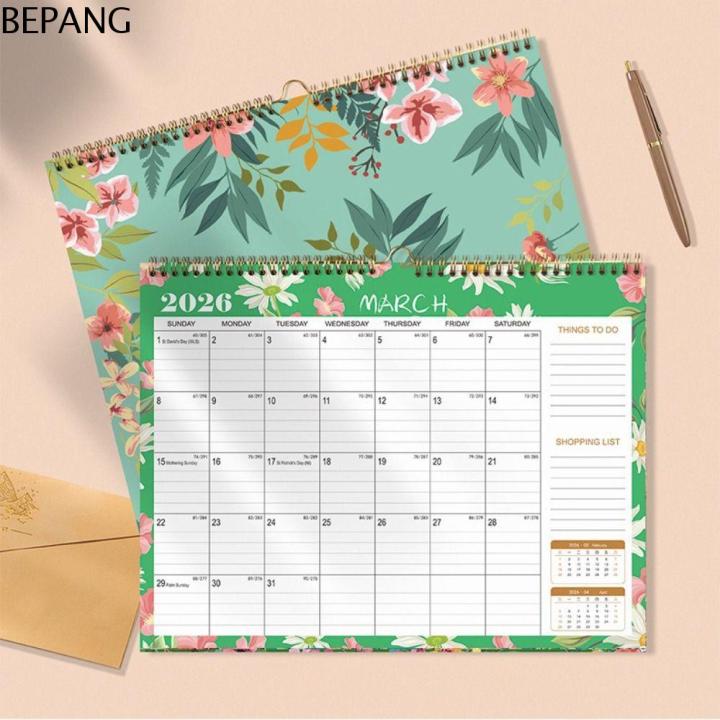 BEPANG Large Date Blocks 2026 Wall Calendar English Version Floral ...