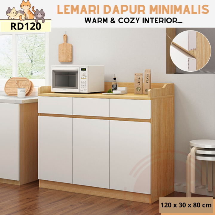 Red Lemari Dapur Minimalis RD120 Rak Dapur Kitchen Cabinet 120x30x80cm | Lazada Indonesia