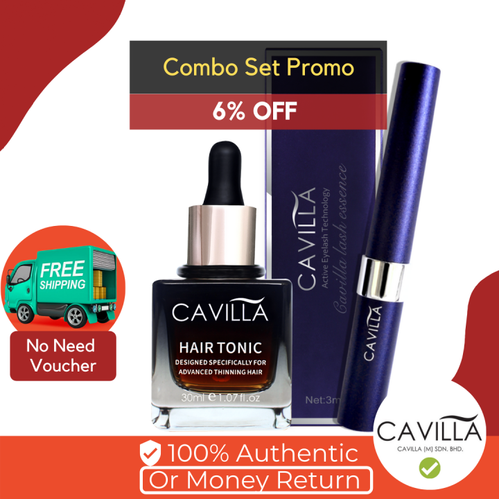 Cavilla Hair Tonic (30ml) & Eyelash Serum (3ml) | Lazada