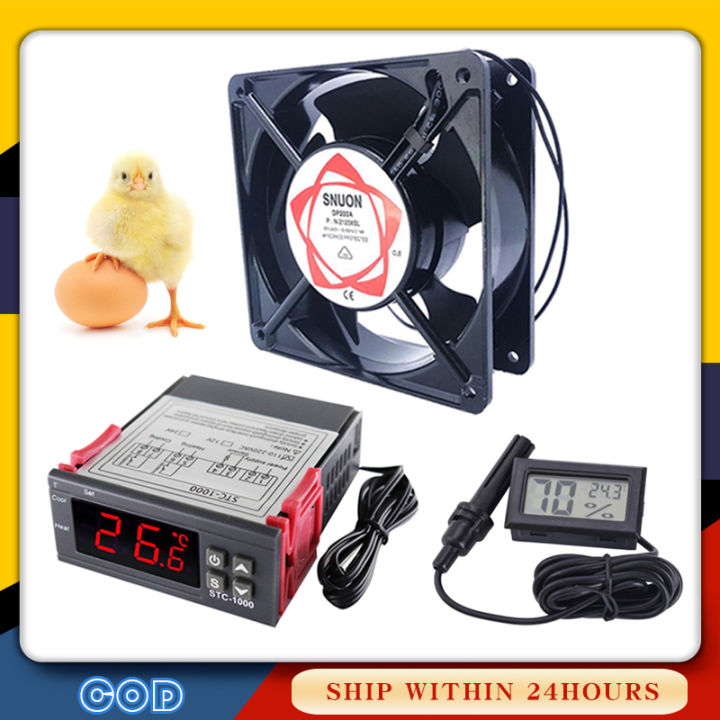 Egg Incubator Parts Bundle (Stc1000 Thermostat+Blower Fan 220V+LCD ...