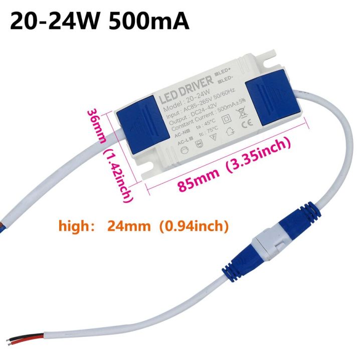 LED Driver 20-24W 500mA 600mA Power supply built-in constant current ...