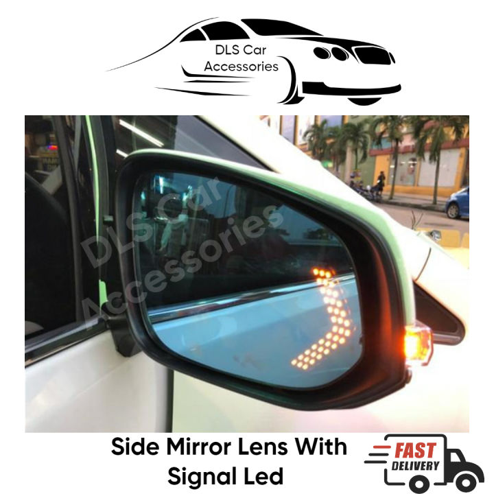 Side Mirror Lens With Signal Led Alza/ Bezza/ Myvi Icon/ Vellfire ...