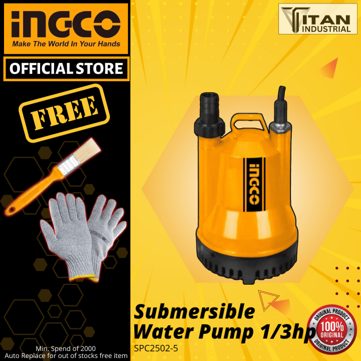 INGCO Submersible Water Pump 1/3hp SPC2502-5 • Tm ss | Lazada PH