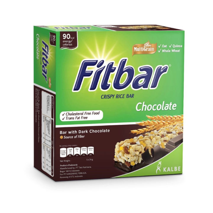 Fitbar Crispy Rice Bar with Dark Chocolate 22g x 5s | Lazada PH