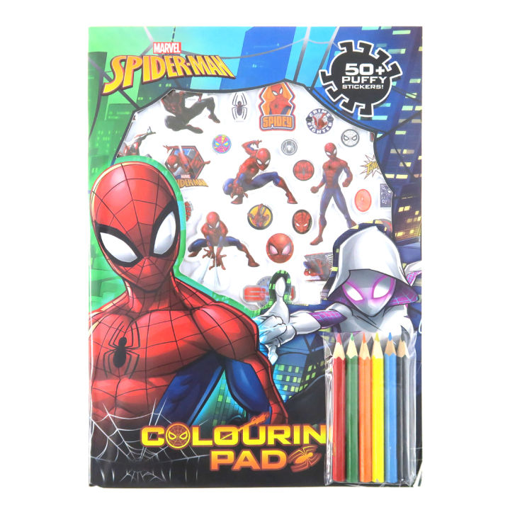 Spiderman Coloring Pad With Puffy Sticker In Set | Lazada