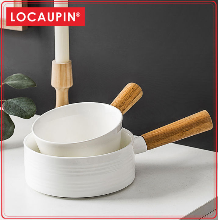 Locaupin Ceramic Serving Plates With Handle Unique Circular Dinner ...