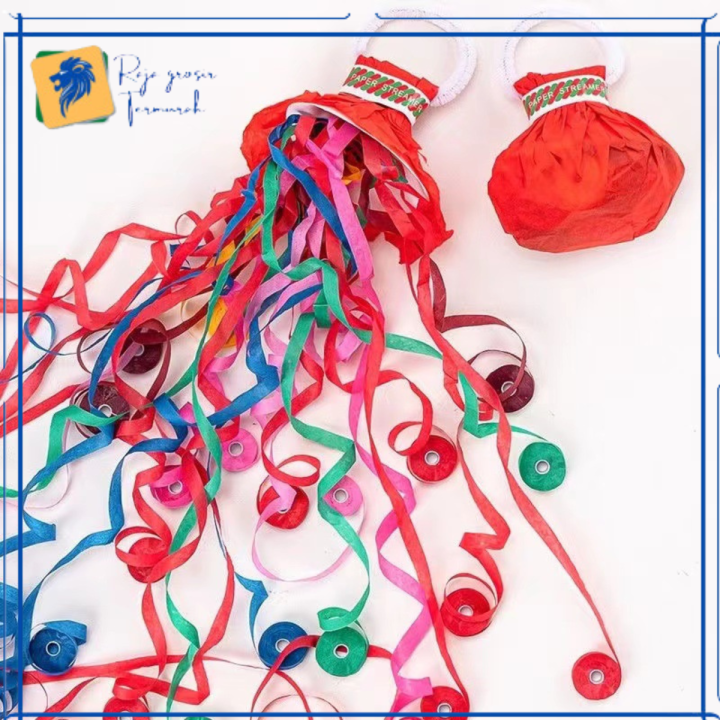 Party Pita Kertas Konfeti Kertas Cracker Popper Pita Warna-warni Pita ...