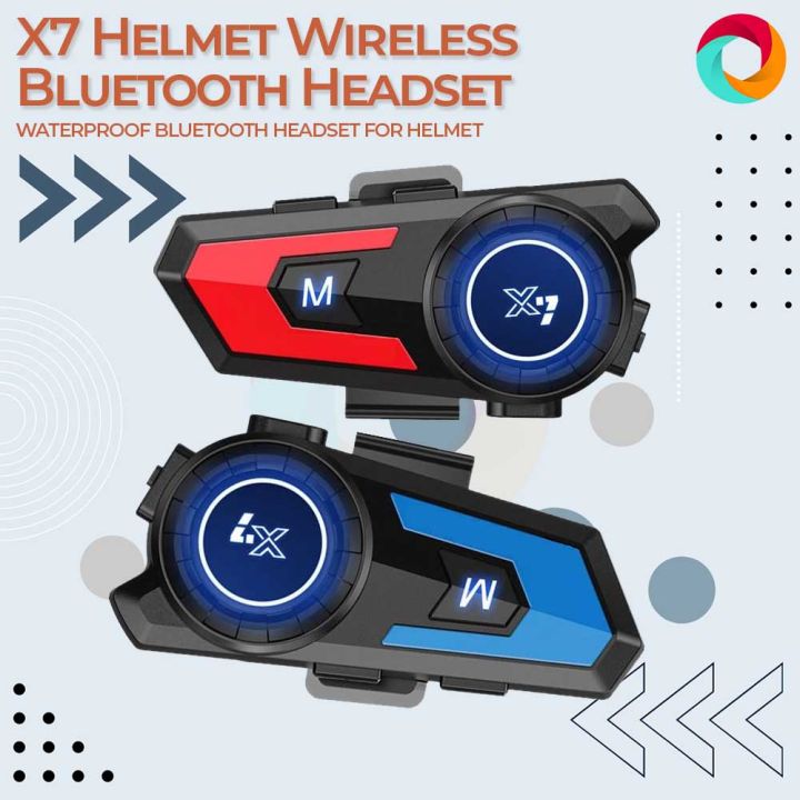 Motorcycle Helmet X7 Headset Waterproof Wireless Bluetooth Speaker with ...