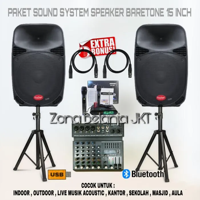 PROMO BIG SALE PAKET SOUND SYSTEM INDOOR OUTDOOR SPEAKER AKTIF 15 INCH ...