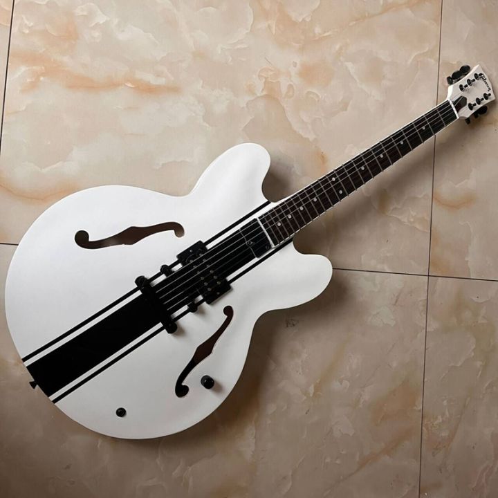 Gibson ES 333 White Black Stripe Hollow Body Jazz Electric Guitar ...