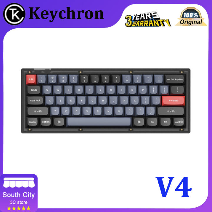Keychron V4 black transparent 61-key wired mechanical keyboard QMK ...