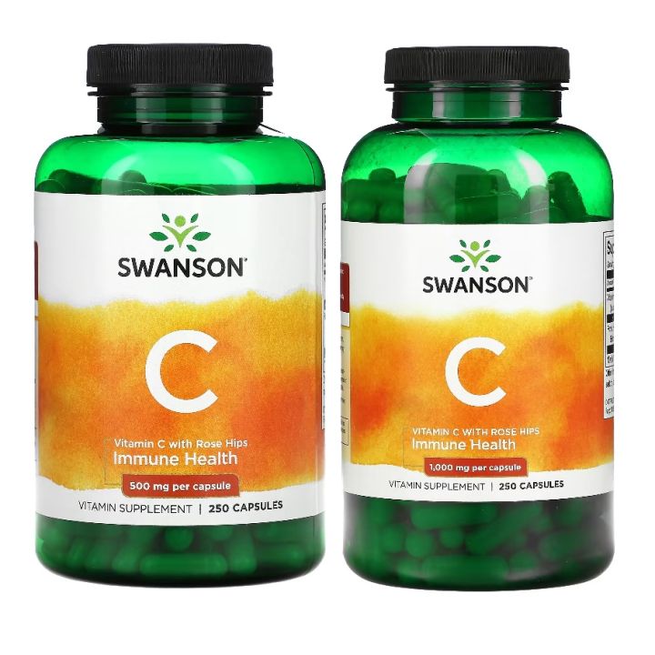 Swanson Vitamin C With Rose Hips 500 mg 250 Capsules OR 1,000 mg 250 Capsules | Lazada PH