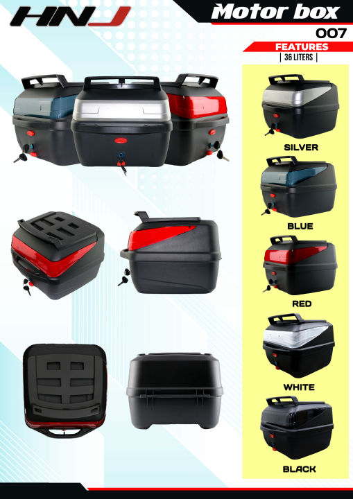 HNJ Motorcycle Top Box Storage 36 Liters | Lazada PH