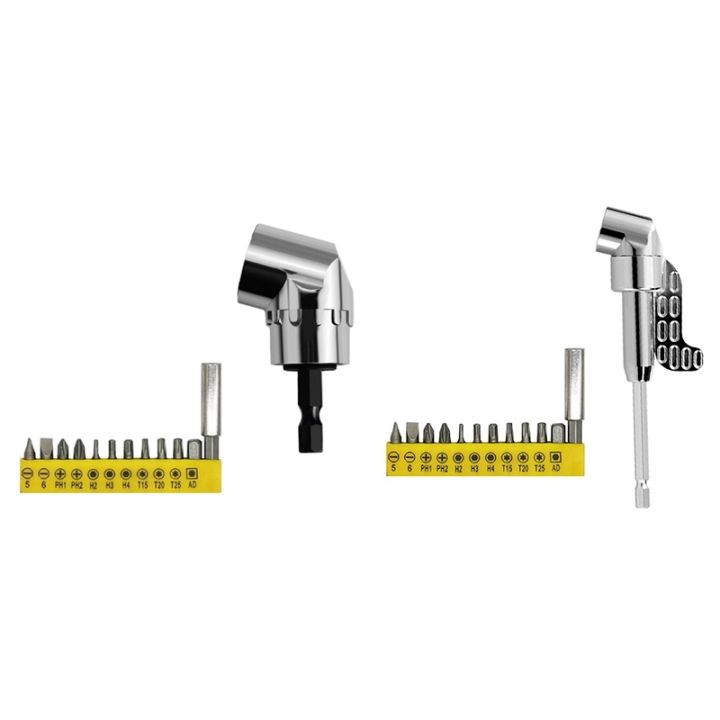 105 Degree Right Angle Drill Adapter and 12pcs Bend Screwdriver Bit 1 ...