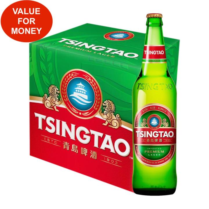 12 bottles Tsingtao Beer 640mL - ₱0.21 per mL - Original Big Green ...