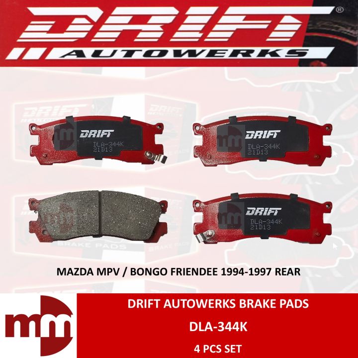 DRIFT AUTOWERKS Brake Pads for MAZDA MPV / BONGO FRIENDEE REAR (4 PCS ...