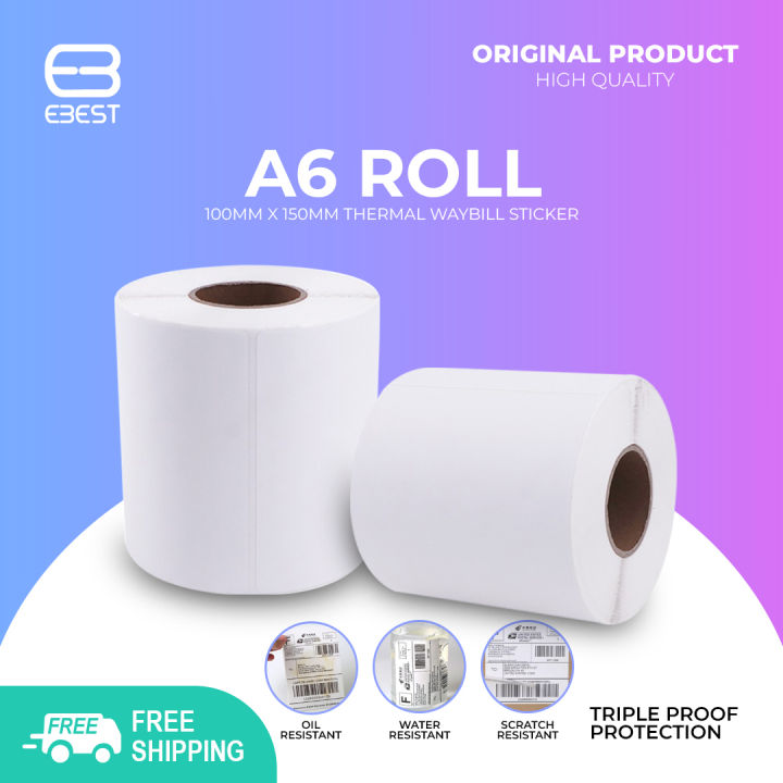 A6 Size Thermal Waybill Sticker 100mm x 150mm Roll Triple Proof ...
