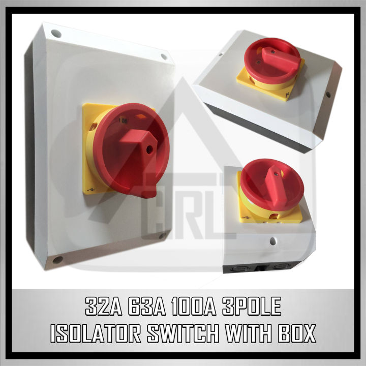 ISOLATOR SWITCH WITH BOX 3 POLE 32A , 63A, 100A | Lazada PH