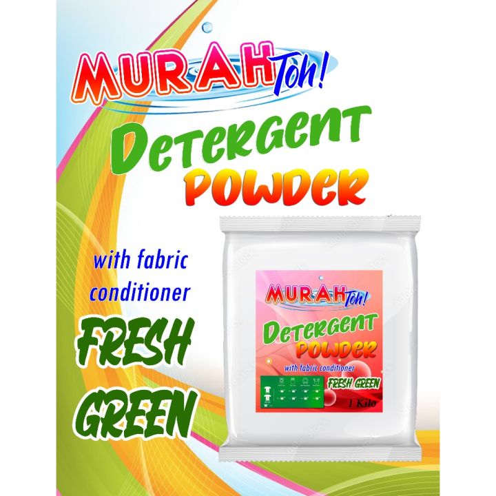 1 KG DETERGENT POWDER FRESH GREEN 1KG WITH FABCON AND STAIN LIFTING ...