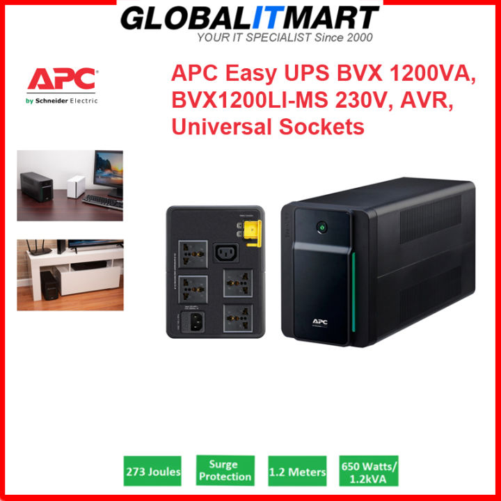 APC Easy UPS 1200VA BVX APC 1200VA UPS , BVX1200LI-MS 230V, AVR ...