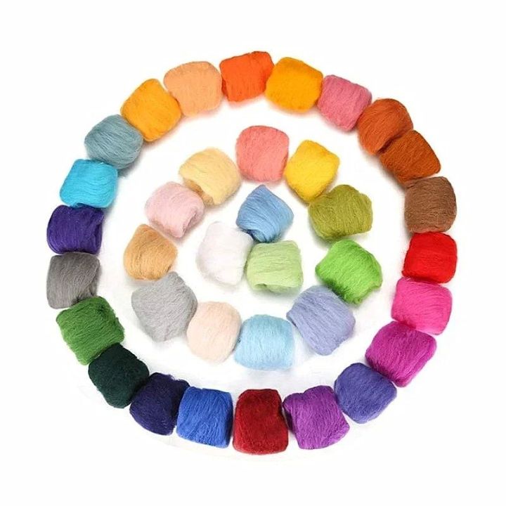 10g/20g/50g/100g Felting Wool Fibre Felt Fabric Felt Craft Toys ...