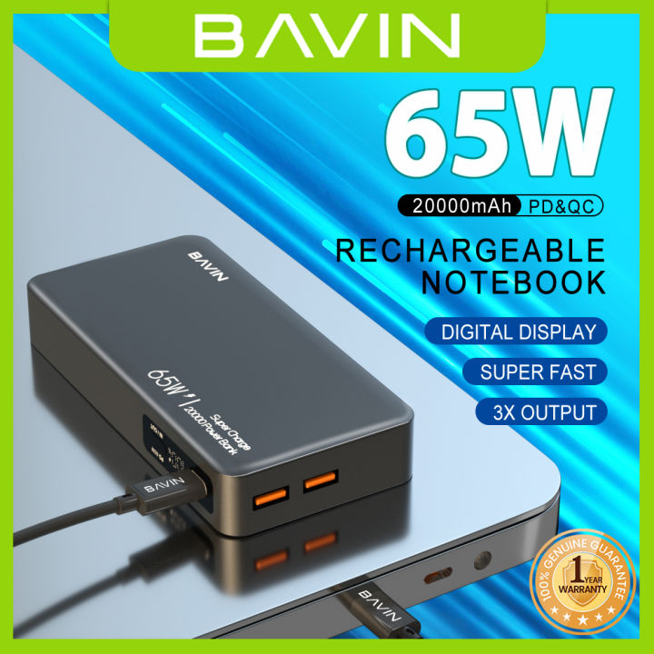 BAVIN PC036 20000mAh 65W PD & QC3.0 Fast Charging Powerbank w/ Type-C ...