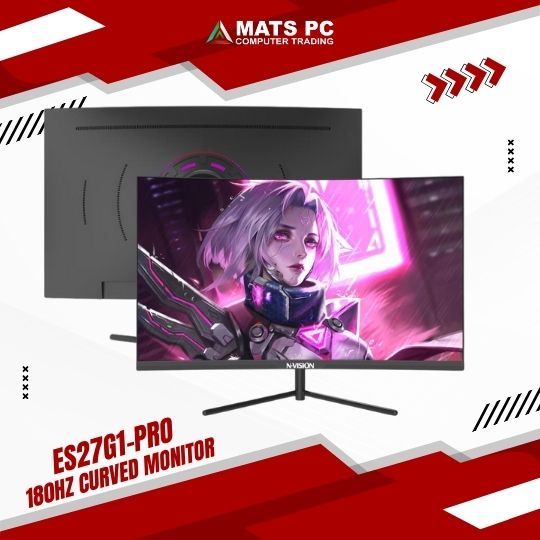 GAMING MONITOR 180hz 27 INCHES CURVED MONITOR NVISION ES27G1 PRO ...