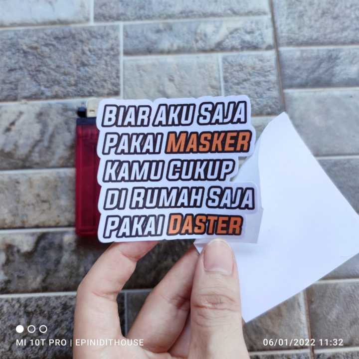 Stiker Kata Quote Lucu Biar Aku Saja Pakai Masker Humor Vinyl Motor | Lazada Indonesia