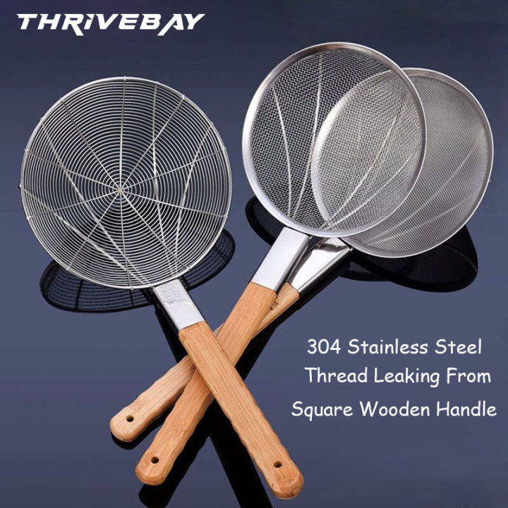 Premium Thread Leaking With Square Wooden Handle Cookware Net Fried ...
