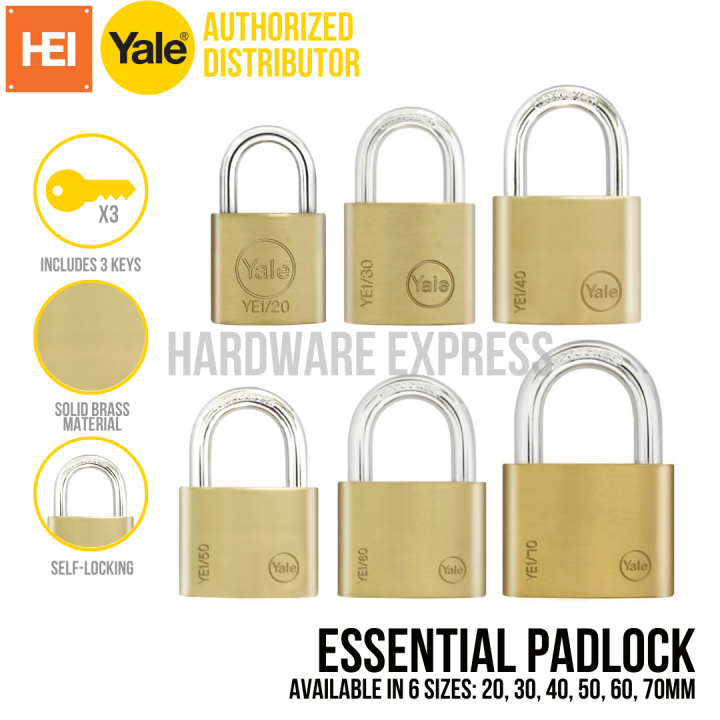 Yale Essential Brass Padlock 20mm, 30mm, 40mm, 50mm, 60mm or 70mm | Lazada PH