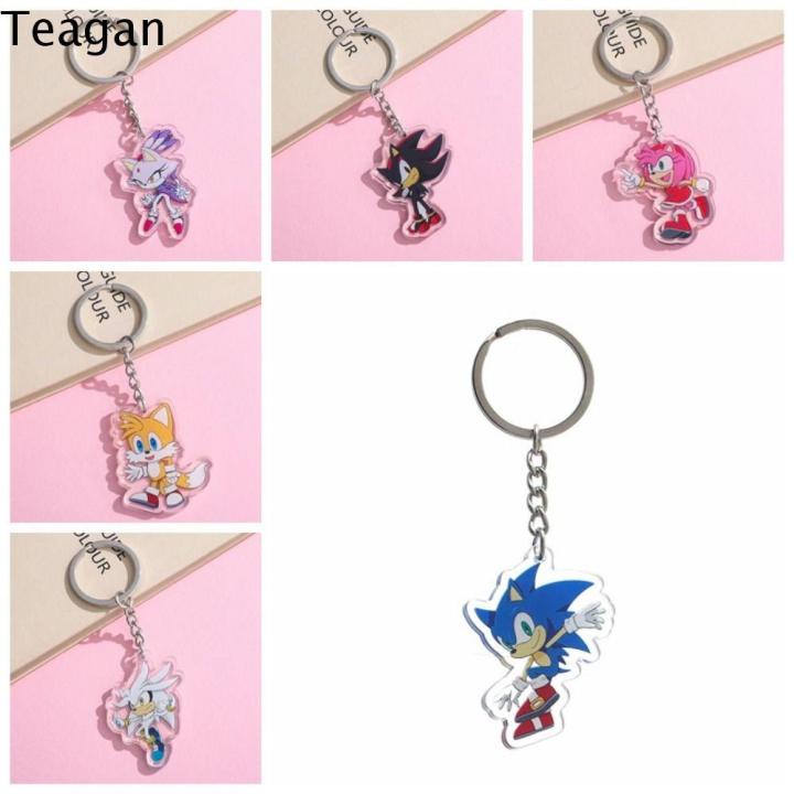 TEAGAN Shadow Sonic Key Chain Cartoon Character Tails Sonic Keyring ...