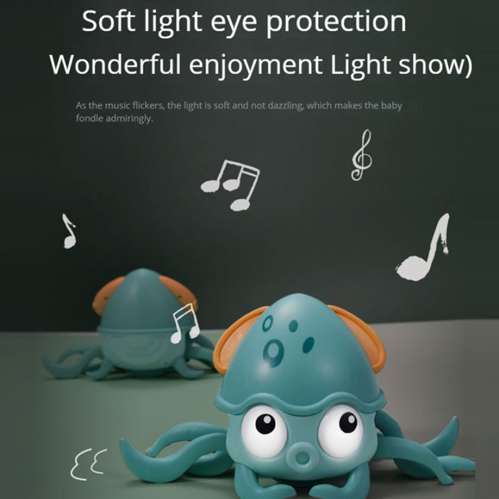 Children's Octopus Toy Automatically Avoids Obstacles Lights Music ...