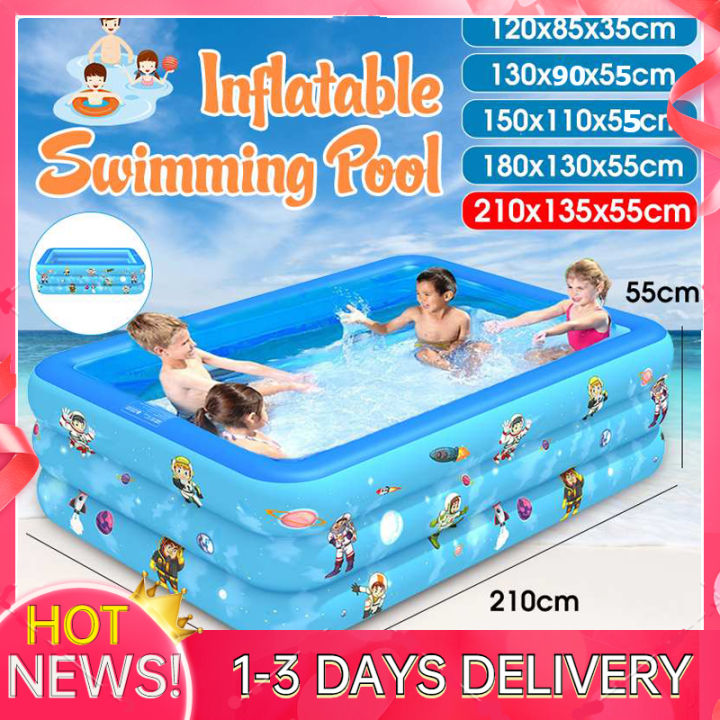 [Ready Stock] 1.2m/1.3m/1.5m Inflatable Baby Bath Tub Kids Family ...