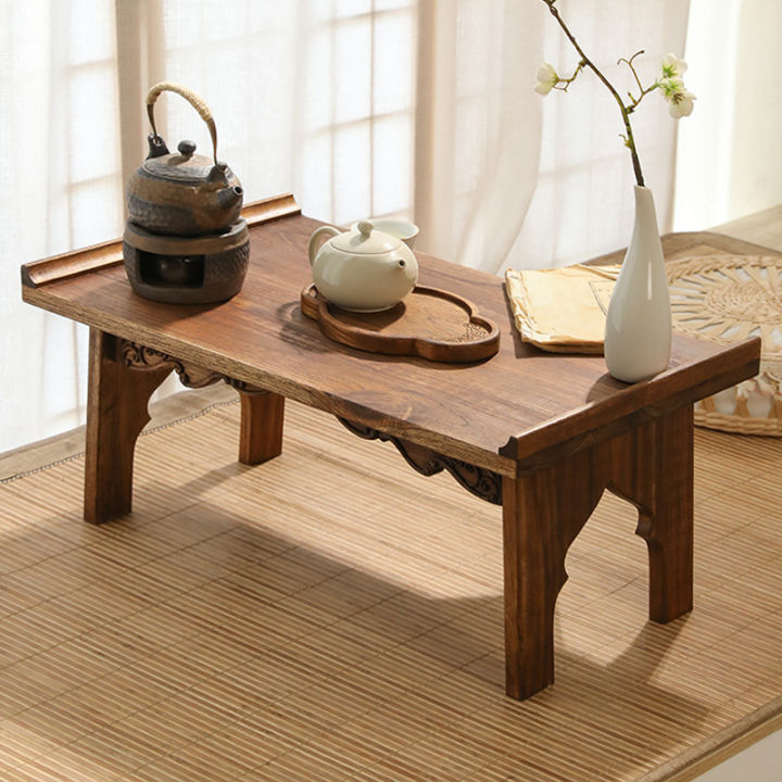 Solid Wood Foldable Coffee Table Retro Coffee Table Portable Small ...