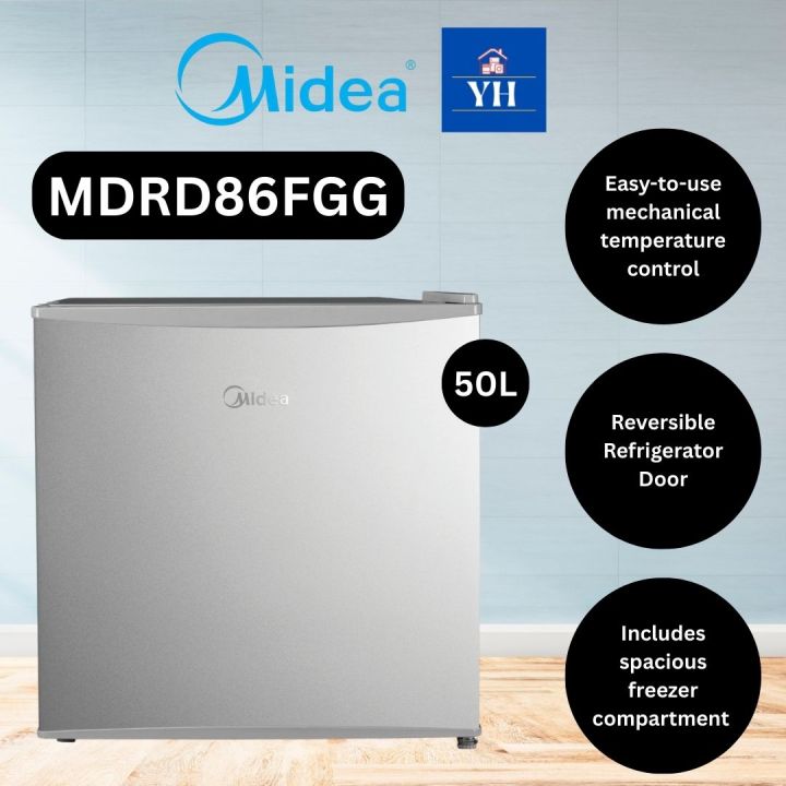 MIDEA MDRD86FGG MINI BAR FRIDGE 50L | Lazada