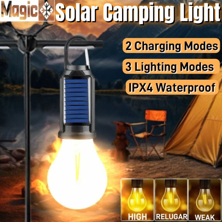 Solar/USB Outdoor Camping light Led Retro Lighting bulb solar camping ...