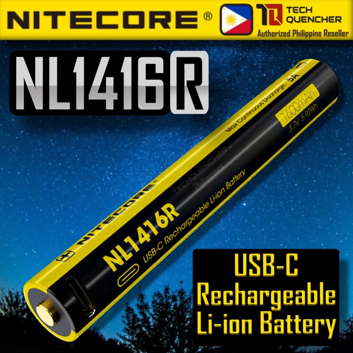 Nitecore NL1416R Rechargeable Battery - 1600mAh - 5A - USB-C ...
