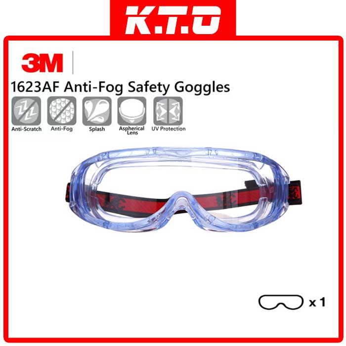 3M 1623AF Safety Goggles Anti Fog Anti Scratch UV Resistance [Clear ...