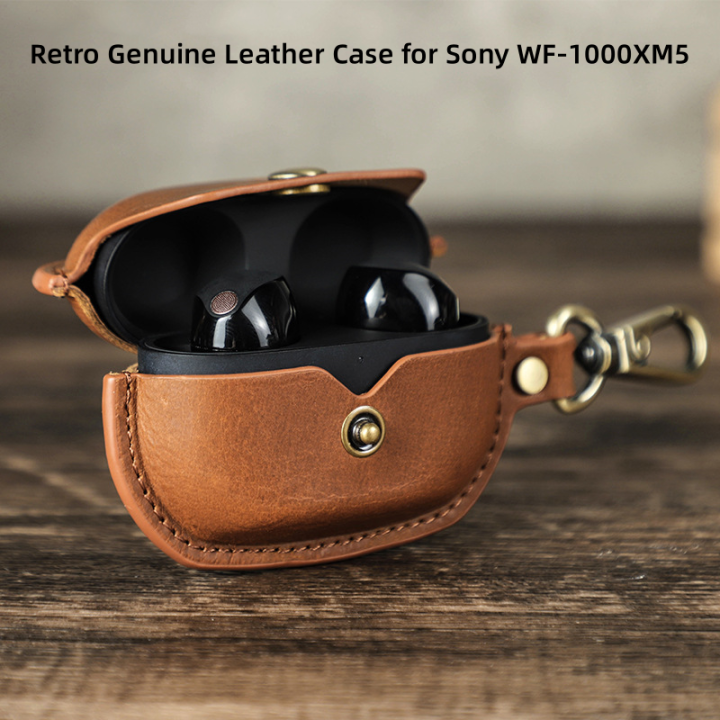 Retro Genuine Leather Case for Sony WF-1000XM5/XM4 Luxury Handmade ...