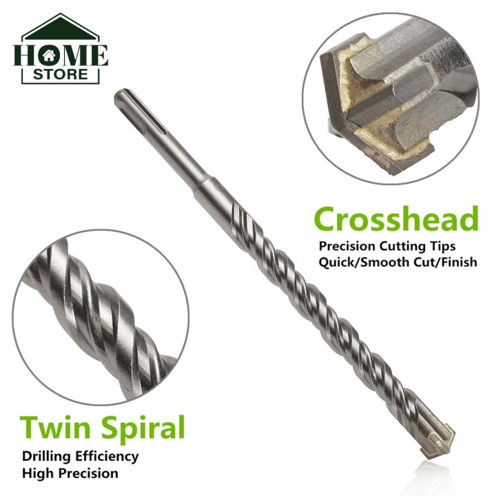 [18mm - 25mm] SDS Plus Cross Tip Drill Bit Mata Tebuk Batu For Granite ...