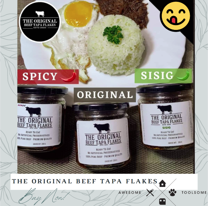 The Awesome Original Gourmet Beef Tapa Flakes in 330 grams Bottle ...