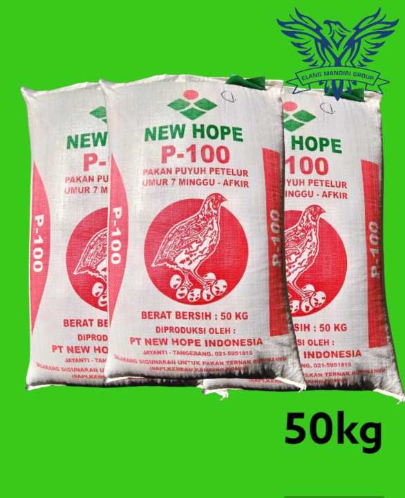 Karungan Pakan P100 50Kg Makanan Burung Puyuh Petelur New Hope ...