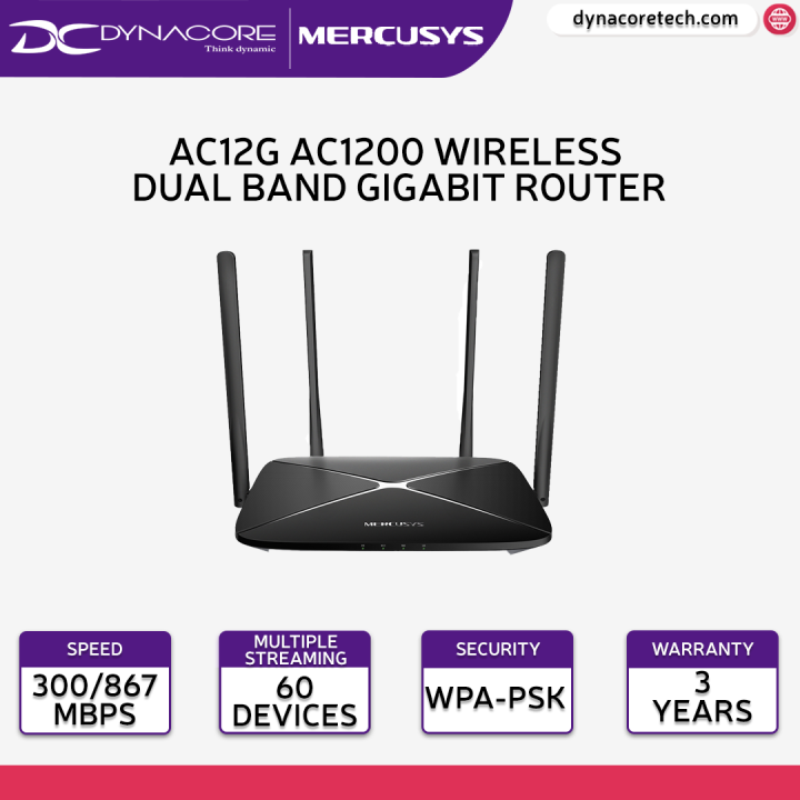 DYNACORE - Mercusys AC12G AC1200 Wireless Dual Band Gigabit Router ...