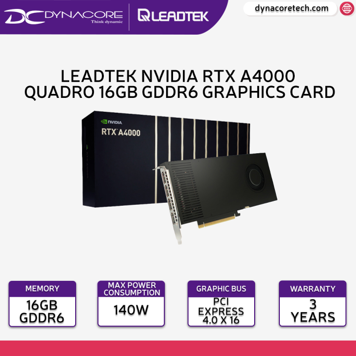 Duty Free Products DYNACORE - LEADTEK Nvidia RTX A4000 Quadro 16GB ...