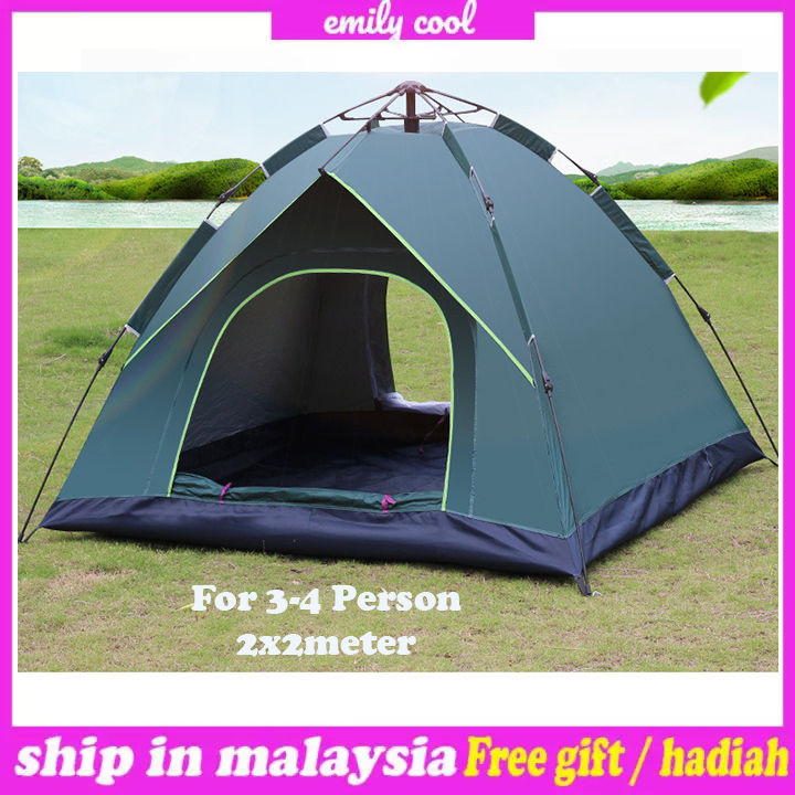 [M'sia] Ready Stock Fully Automatic Tent Outdoor Foldable Camping Auto ...